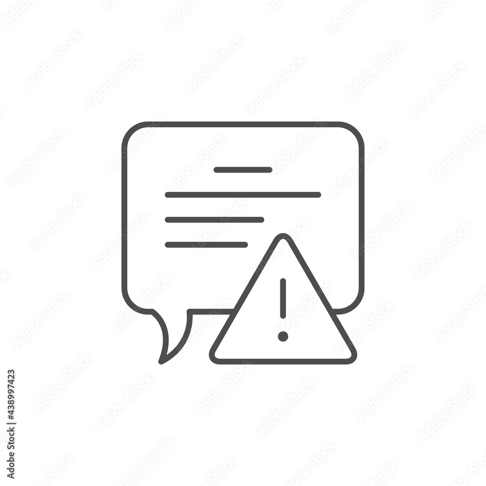 Warning message line outline icon Stock Vector | Adobe Stock