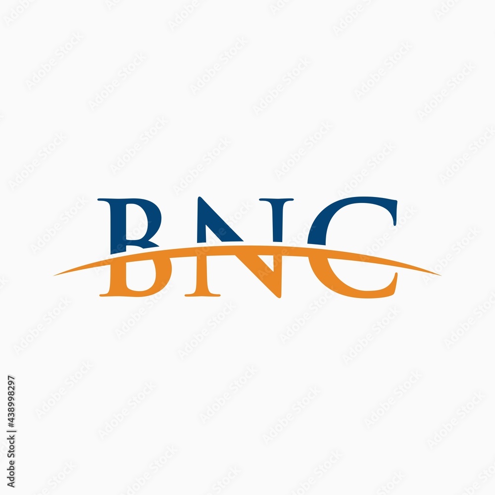 BNC initial overlapping movement swoosh horizon, logo design ...