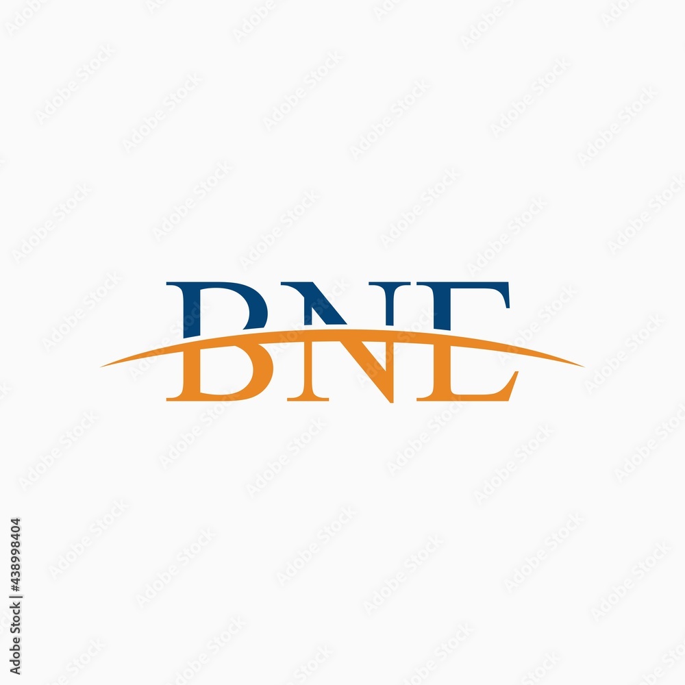 BNE initial overlapping movement swoosh horizon, logo design ...