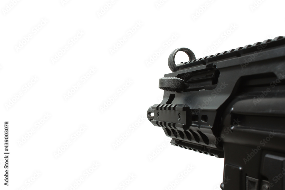 MP5 assault rifle weapon gun in first person shooting view isolated on ...