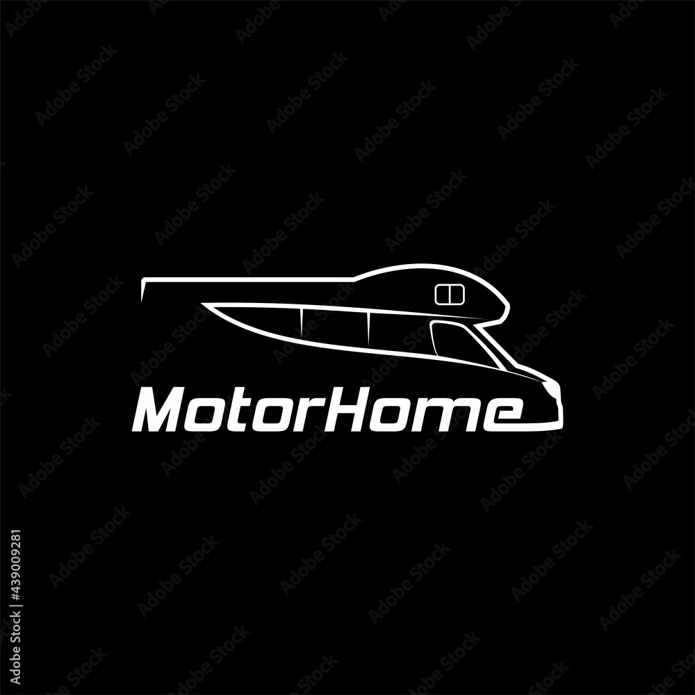 Camper van or recreational vehicle (RV) adventure car logo template ...