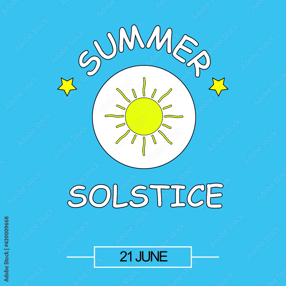 Solstice. Summer Solstice. Symbol, sign or logo. Sun illustration with ...