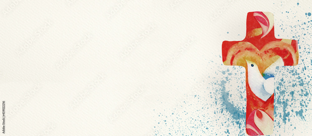 Baptism, confirmation concept. Christian banner. Stock イラスト | Adobe Stock