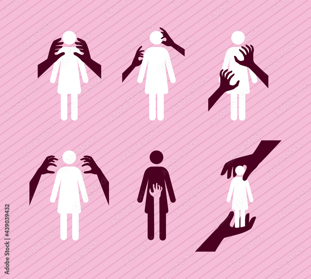 six sexual harassment items Stock Vector | Adobe Stock