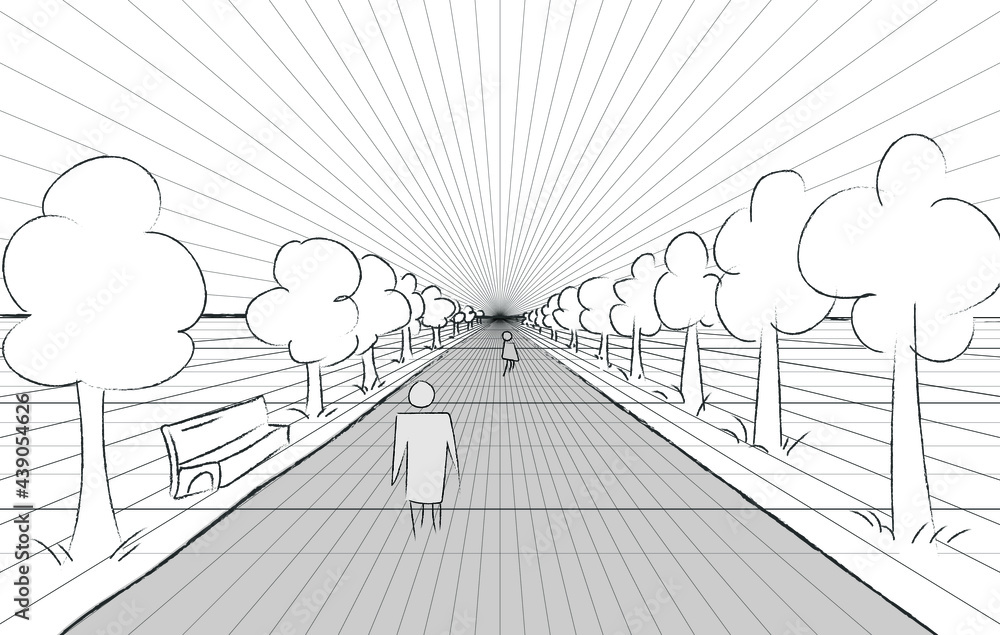 1 Point Perspective Road