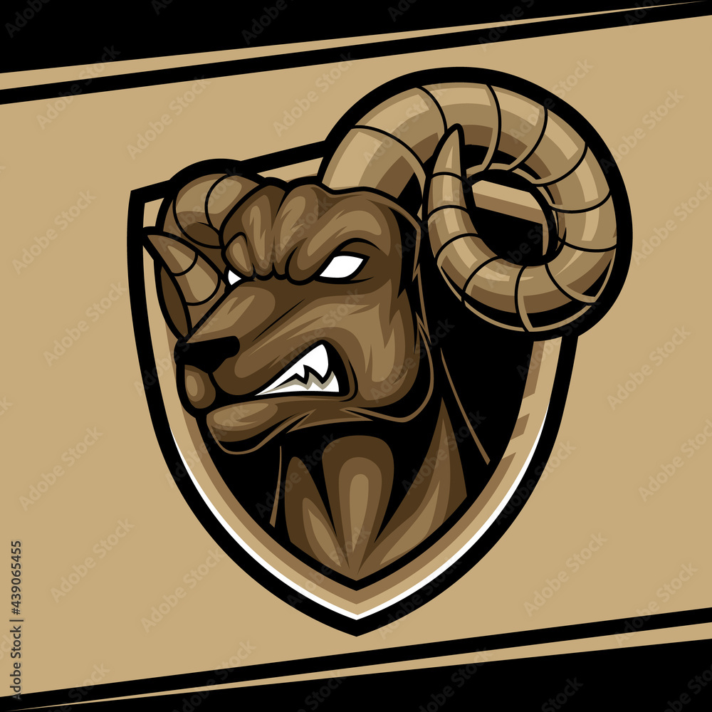 bighorn sheep esport logo mascot illustration for gaming team and ...