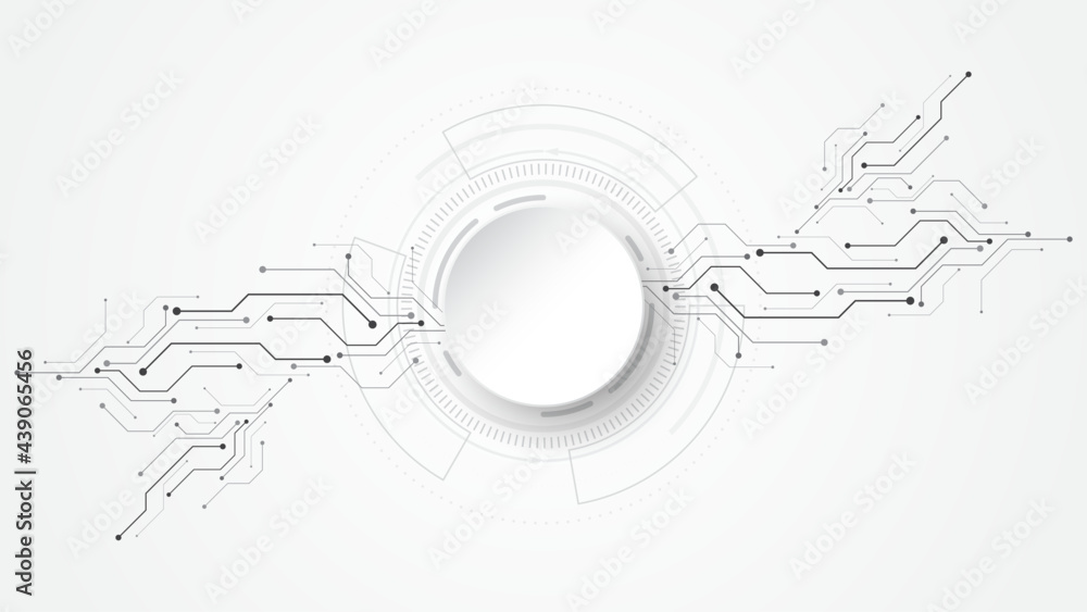 Grey white Abstract technology background with various technology ...