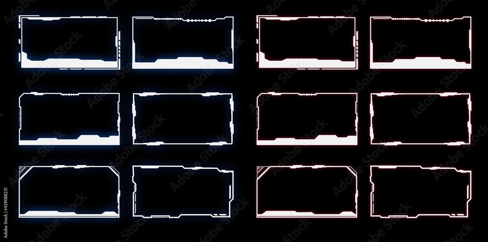 Set of Sci-Fi User Interface Elements.futuristic technology frames ...