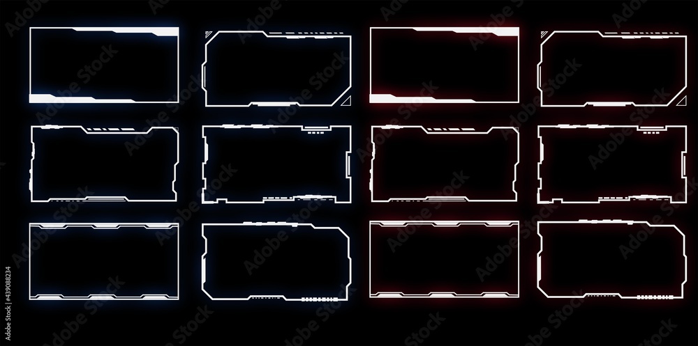 Set of Sci-Fi User Interface Elements.futuristic technology frames ...