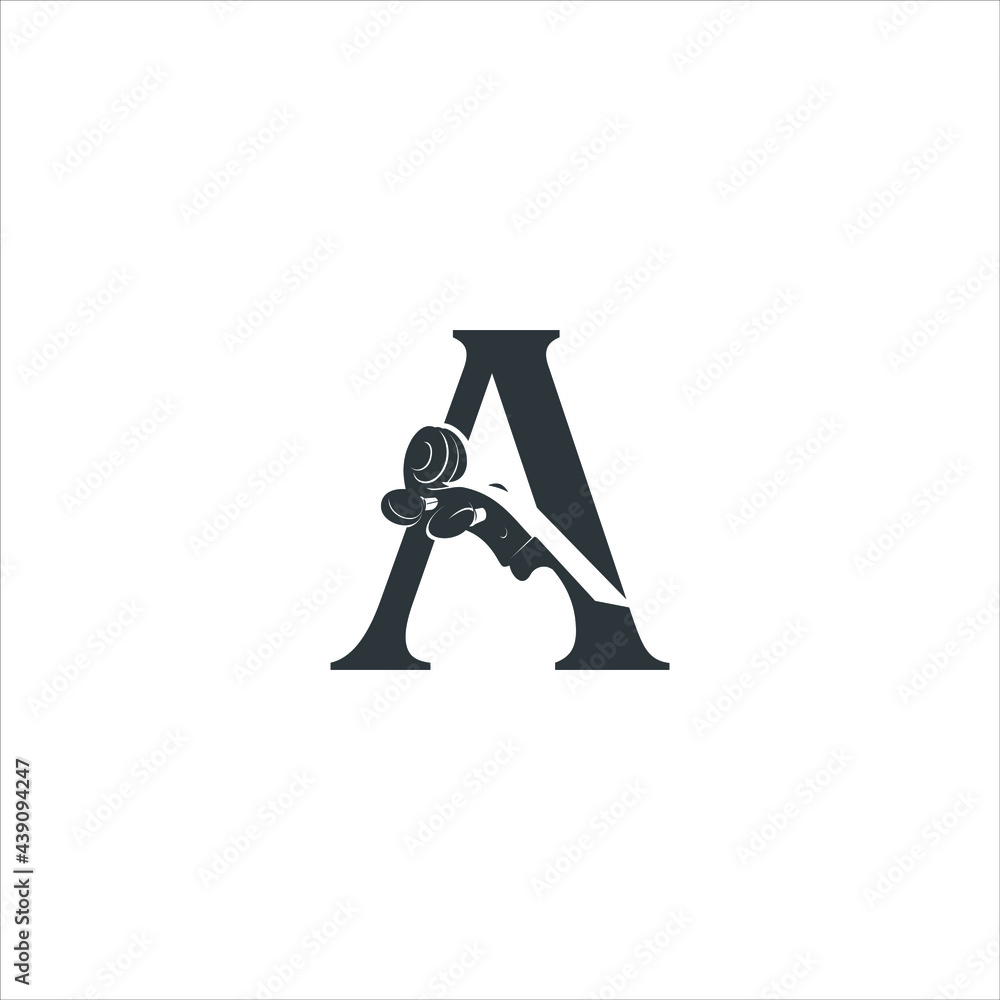 Modern and simple music arrangement logo design element with letter A ...