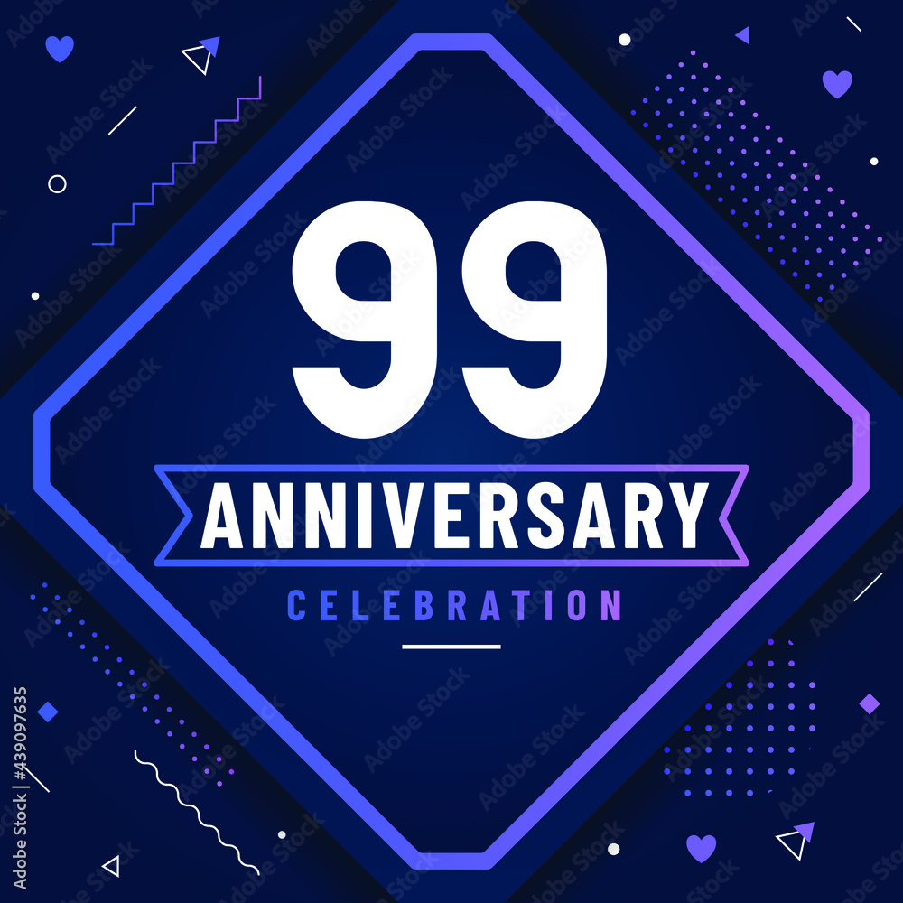 99 years anniversary greetings card, 99 anniversary celebration ...