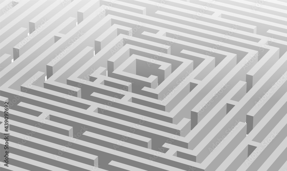 Maze intricacy labyrinth isometric background 3d design template. 3D ...