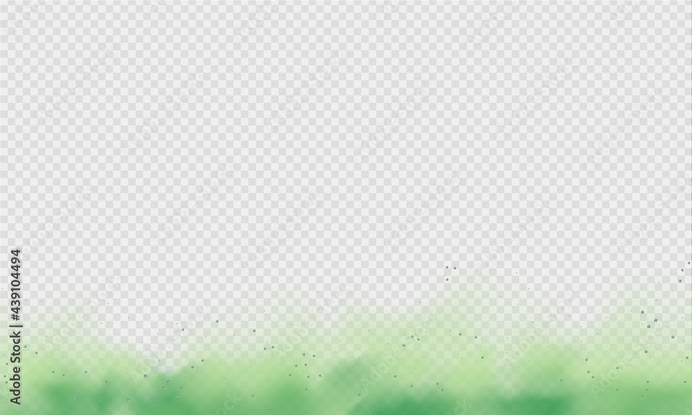 Green fog or smoke. Green dust with particles. Smoke or dust isolated ...