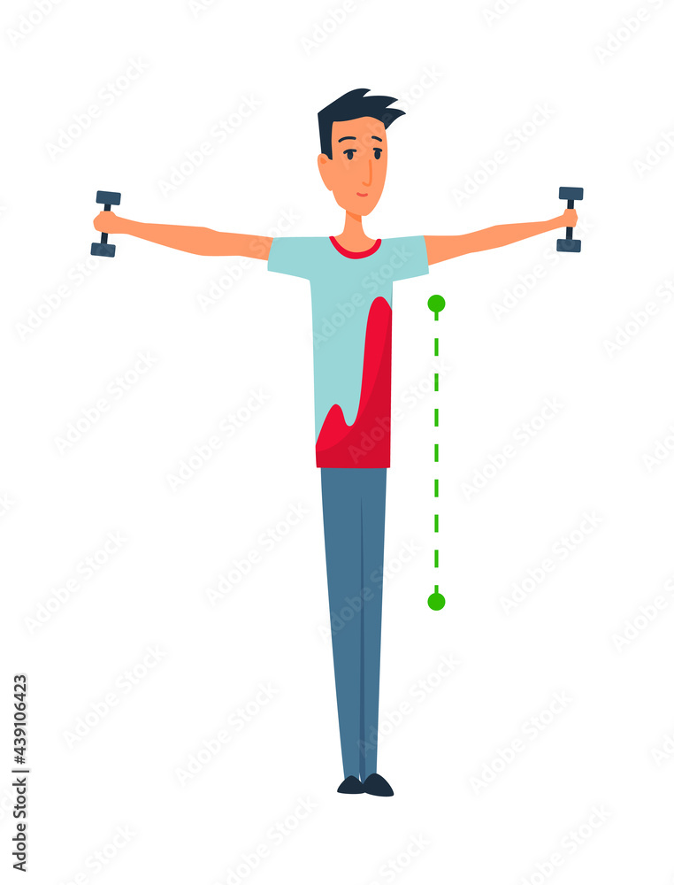 Posture and ergonomics. Correct alignment of human body in standing ...