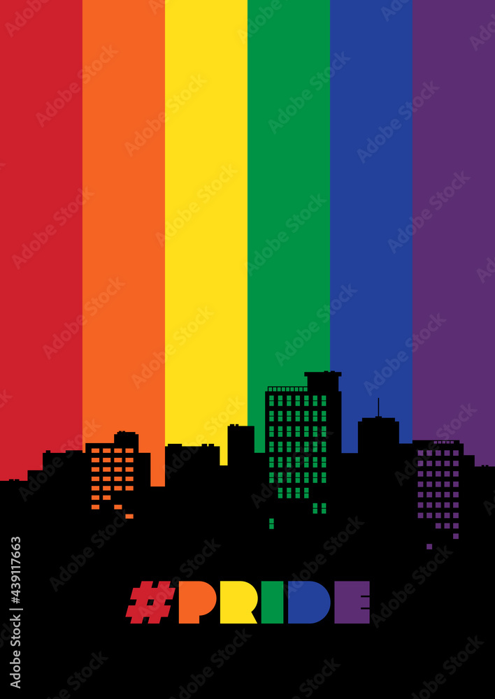 LGBTQ community pride month poster design template background with ...