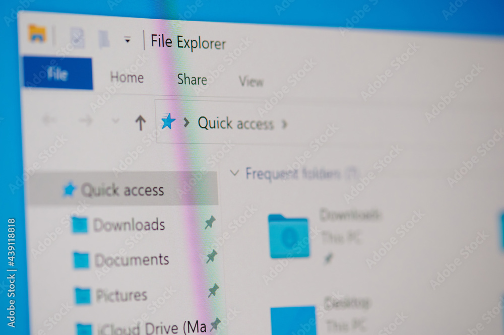 Browsing pc via file explorer Stock Photo | Adobe Stock