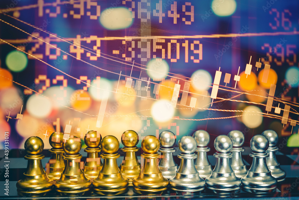 Abstract financial trading graphs and digital number of foreign ...