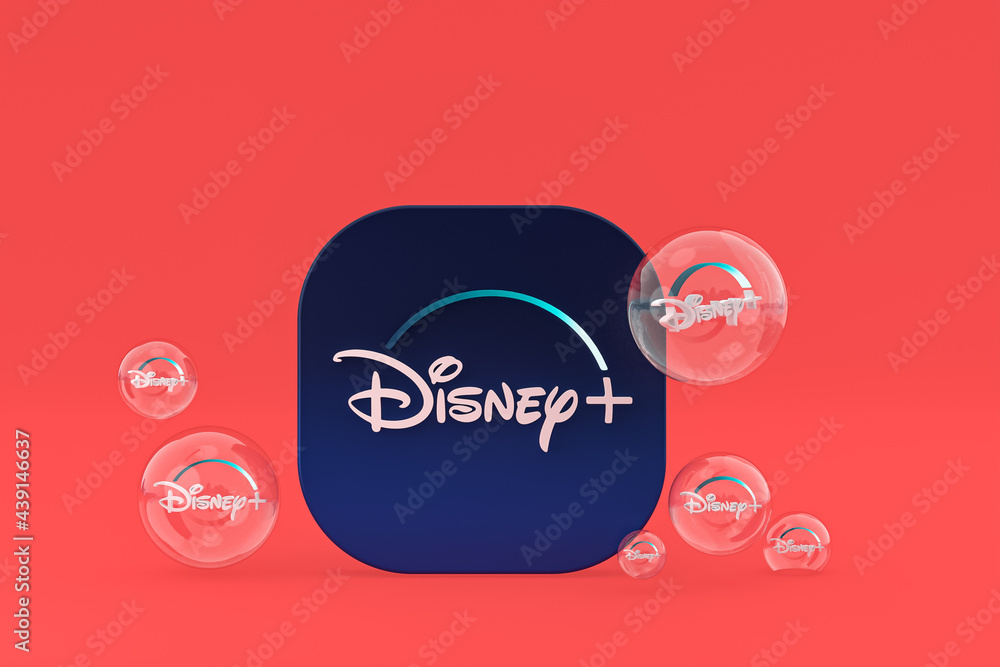 disney plus acrylic glass logo and disney plus icons copy space Stock ...