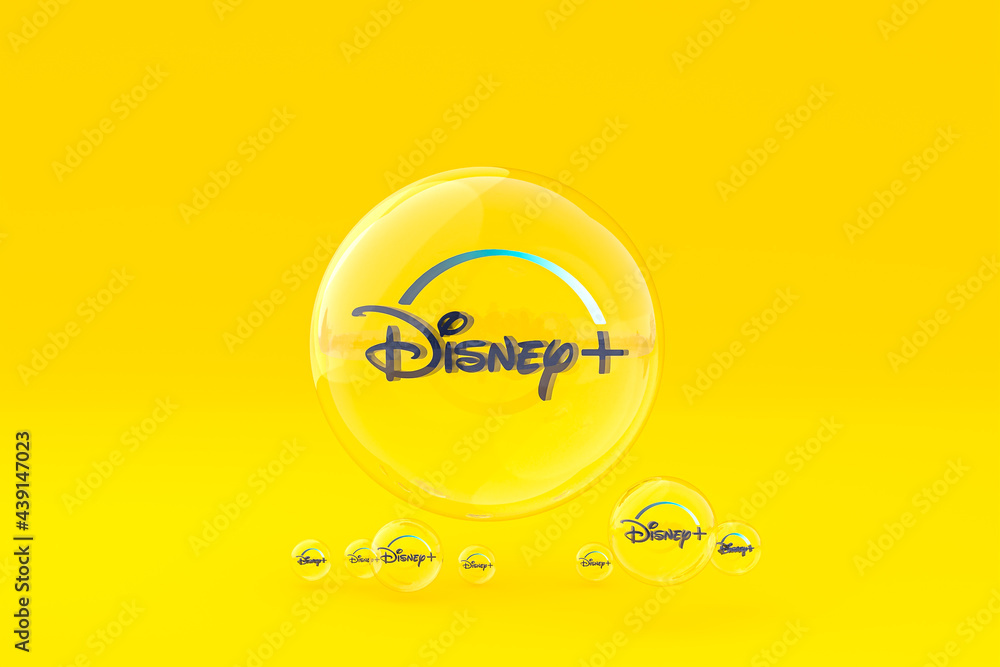disney plus acrylic glass logo and disney plus icons copy space Stock ...