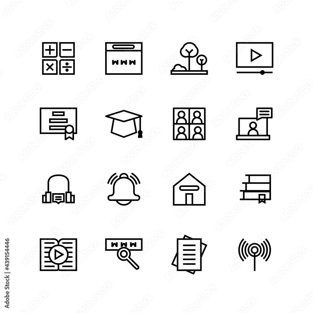 Vector set of Education icons. line icons Educate and knowledge icon ...