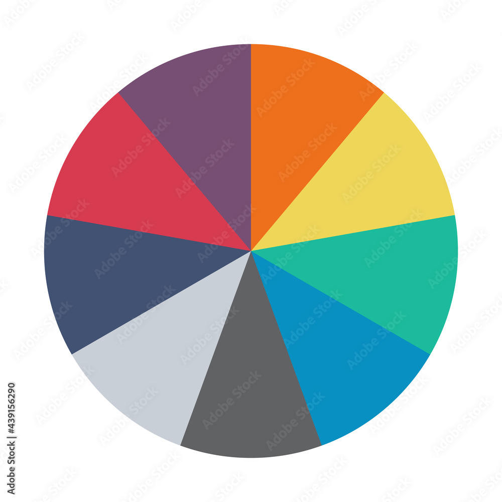 Infographic pie chart. Cycle presentation diagram 9 section. Vector ...
