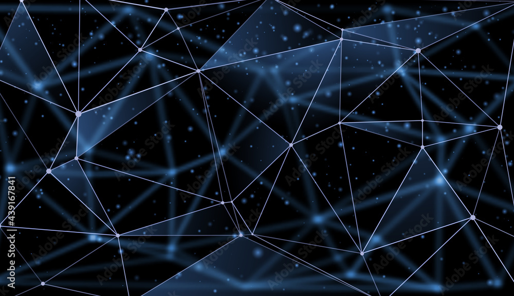 Technology Connected polygons plexus vector geometric background. Molecule and communication ...