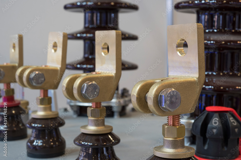 terminals for connecting the busbar wiring in the cabinet Stock Photo ...