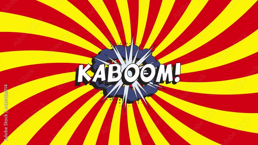 'KABOOM!' in retro comics speech bubble with halftone dotted shadow on ...