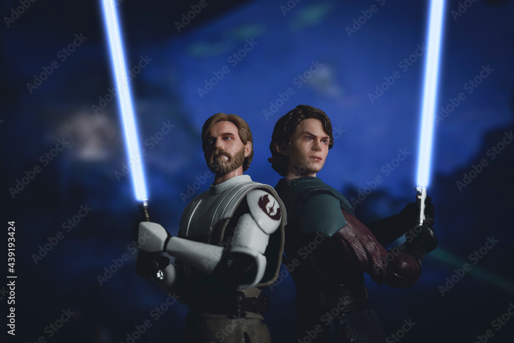 NEW YORK, USA - JUNE 17 2021: Star Wars The Clone Wars Jedi Generals ...