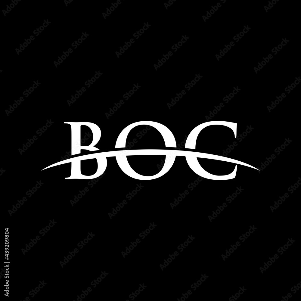 BOC initial movement swoosh overlapping horizon, business company logo ...