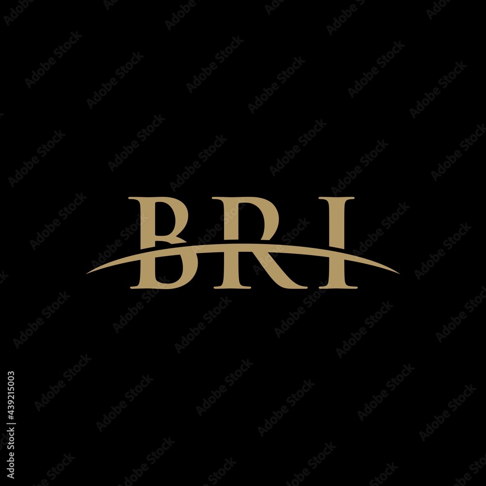 BRI initial overlapping movement swoosh horizon, logo design ...