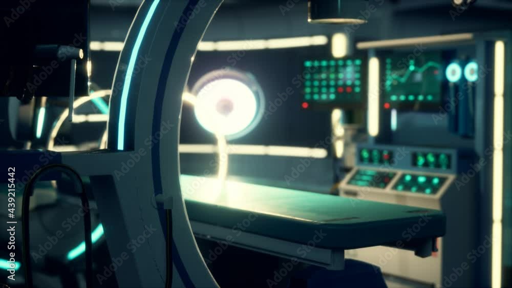 futuristic sci fi MRI Scanner medical equipments in hospital Stock ...