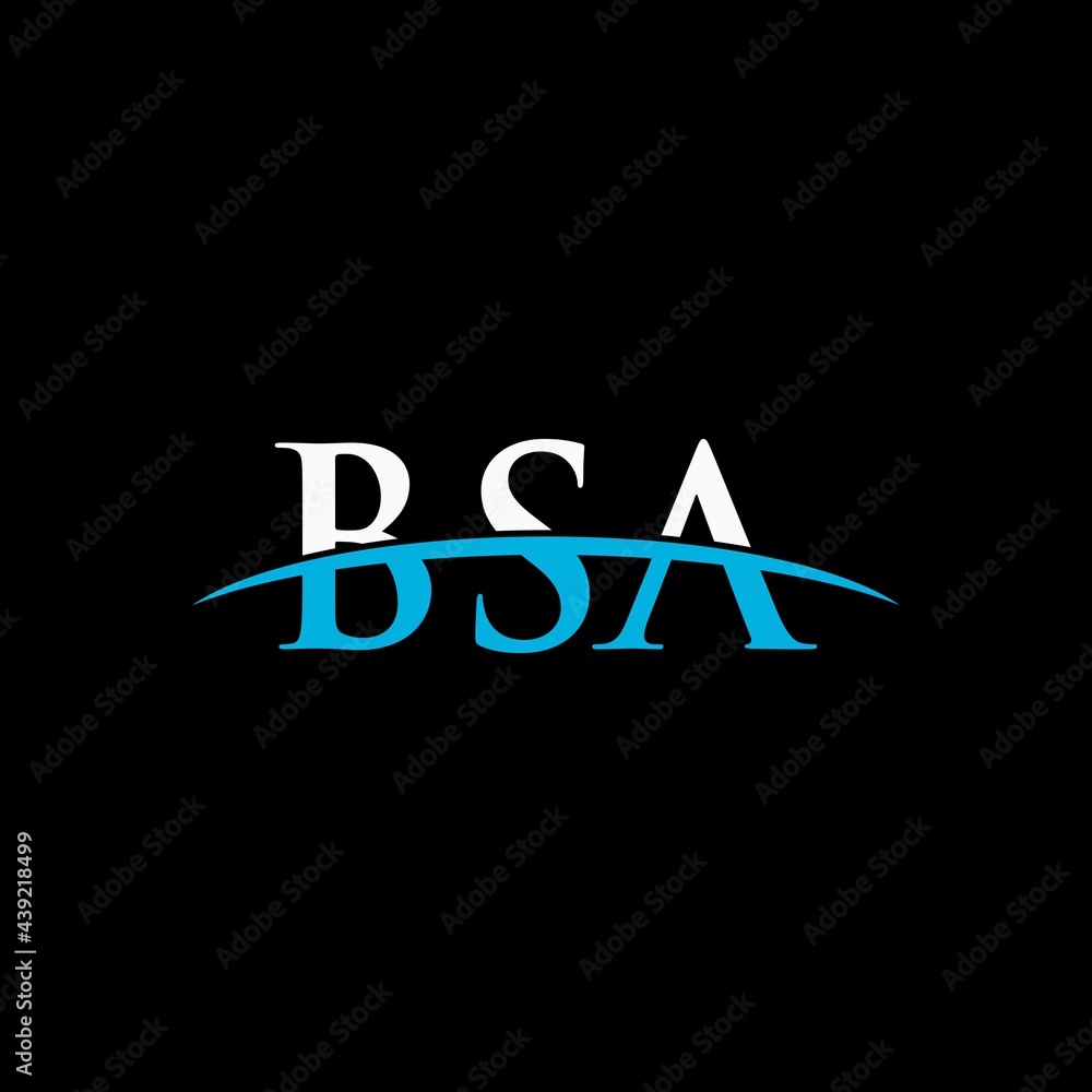 BSA initial overlapping movement swoosh horizon, logo design ...