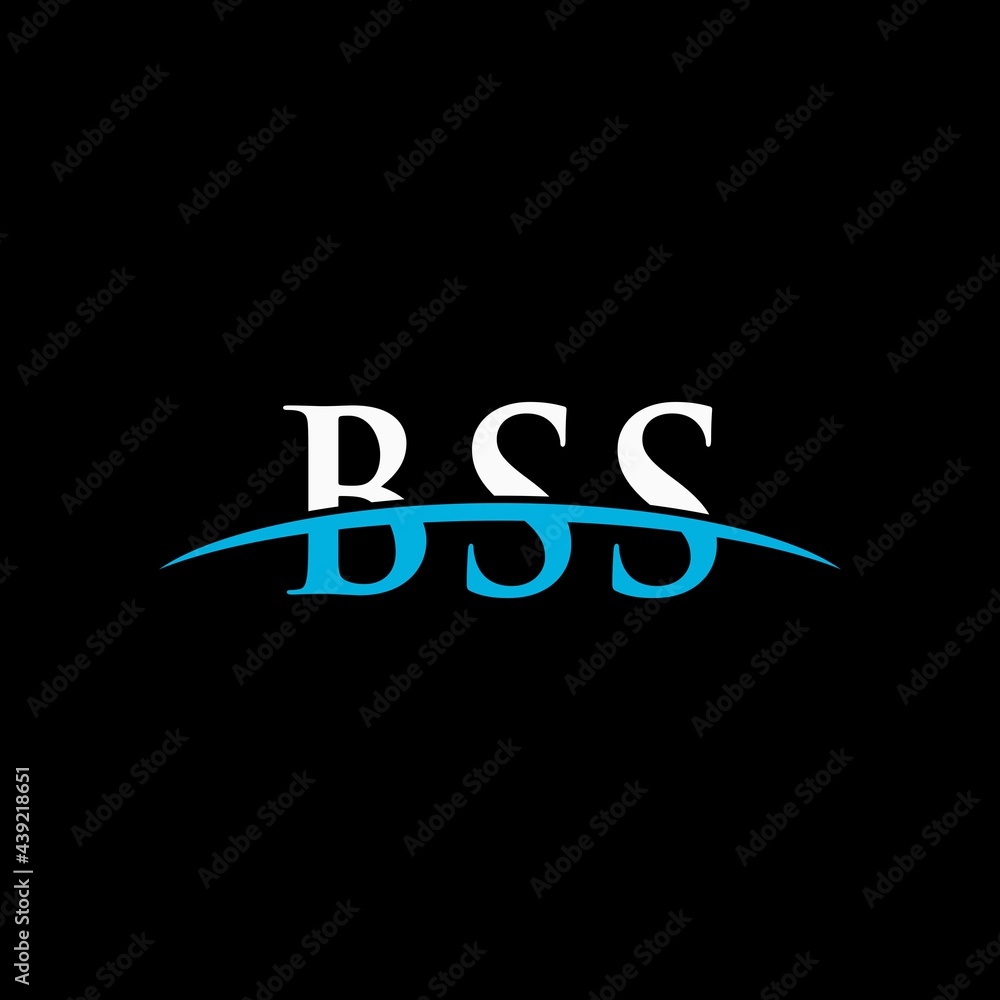 BSS initial overlapping movement swoosh horizon, logo design ...