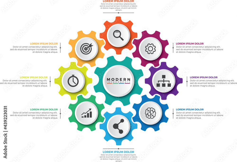 Business data visualization. Process chart. Abstract elements of graph ...