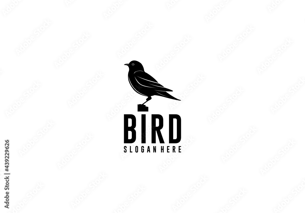 bird logo in white background Stock Vector | Adobe Stock