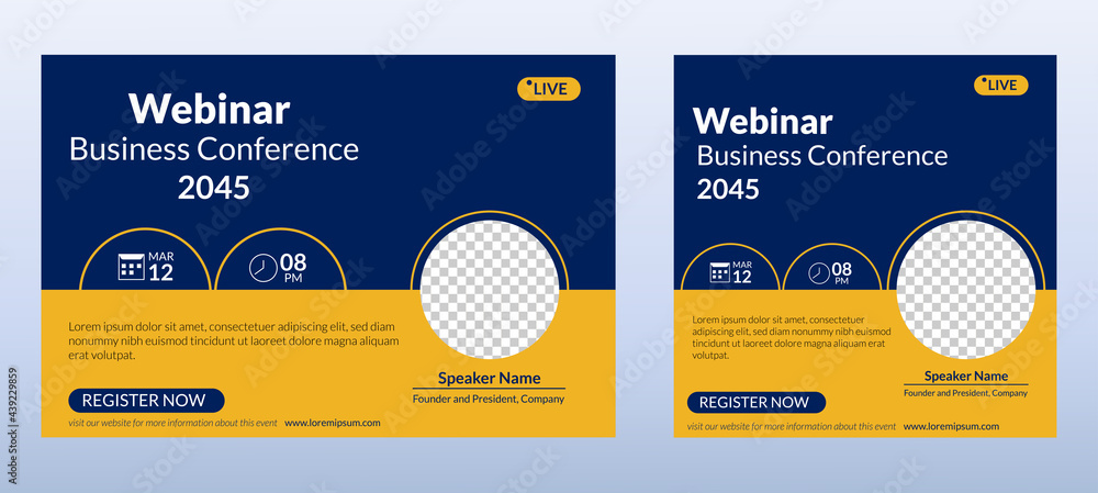 Marketing Strategies live webinar banner invitation and social media ...