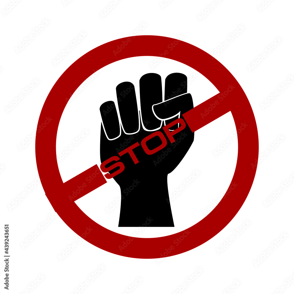 Stop violence and use of force symbols Stock Vector | Adobe Stock