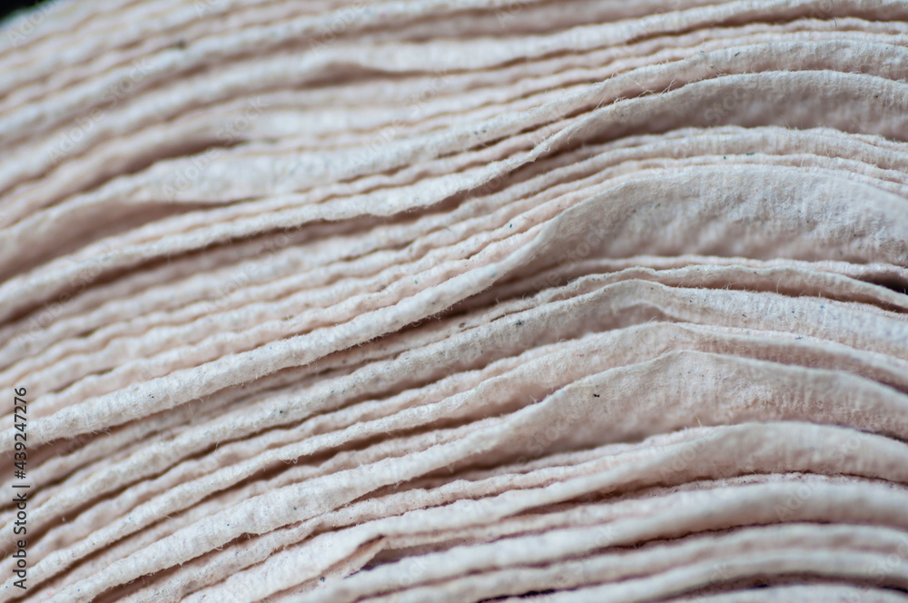 Background and pattern from stack of tissue paper, close up layer of ...