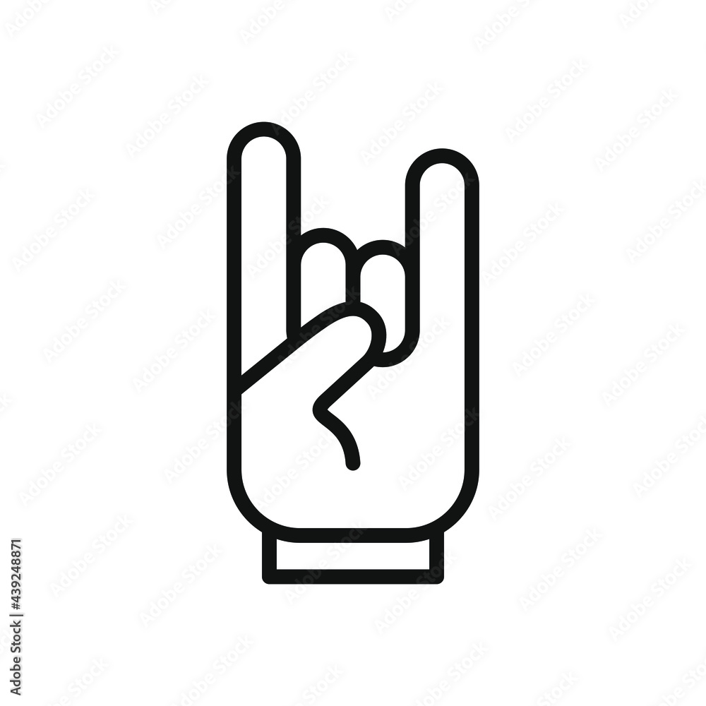 Rock hand gesture icon. Devil horns sign. Heavy metal music symbol ...