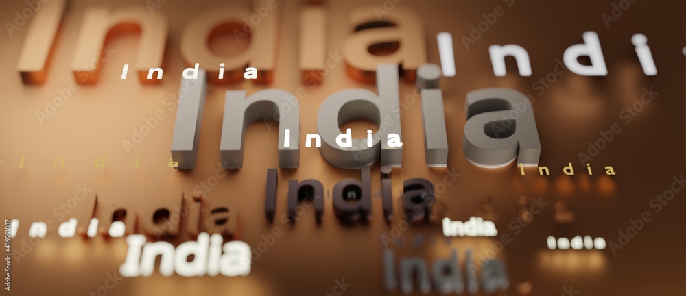 Abstract India 3D TEXT Rendered Poster (3D Artwork) Stock Illustration ...