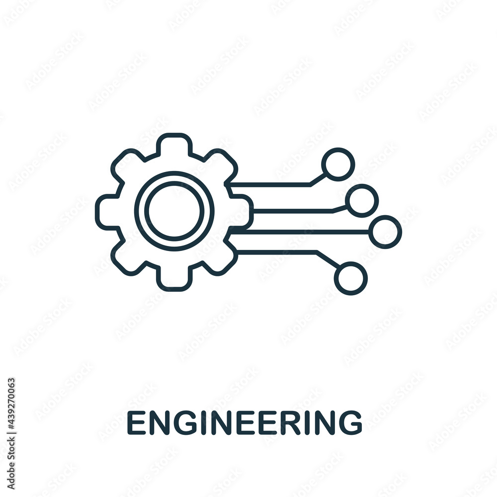 Engineering line icon. Creative outline design from artificial ...