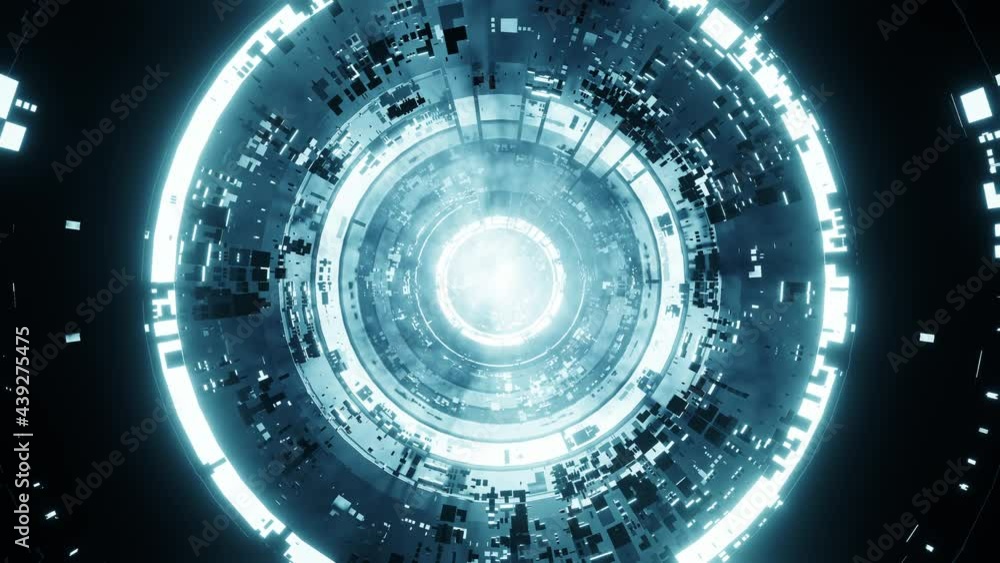 Massive futuristic intergalactic star gate construct in the depths of ...