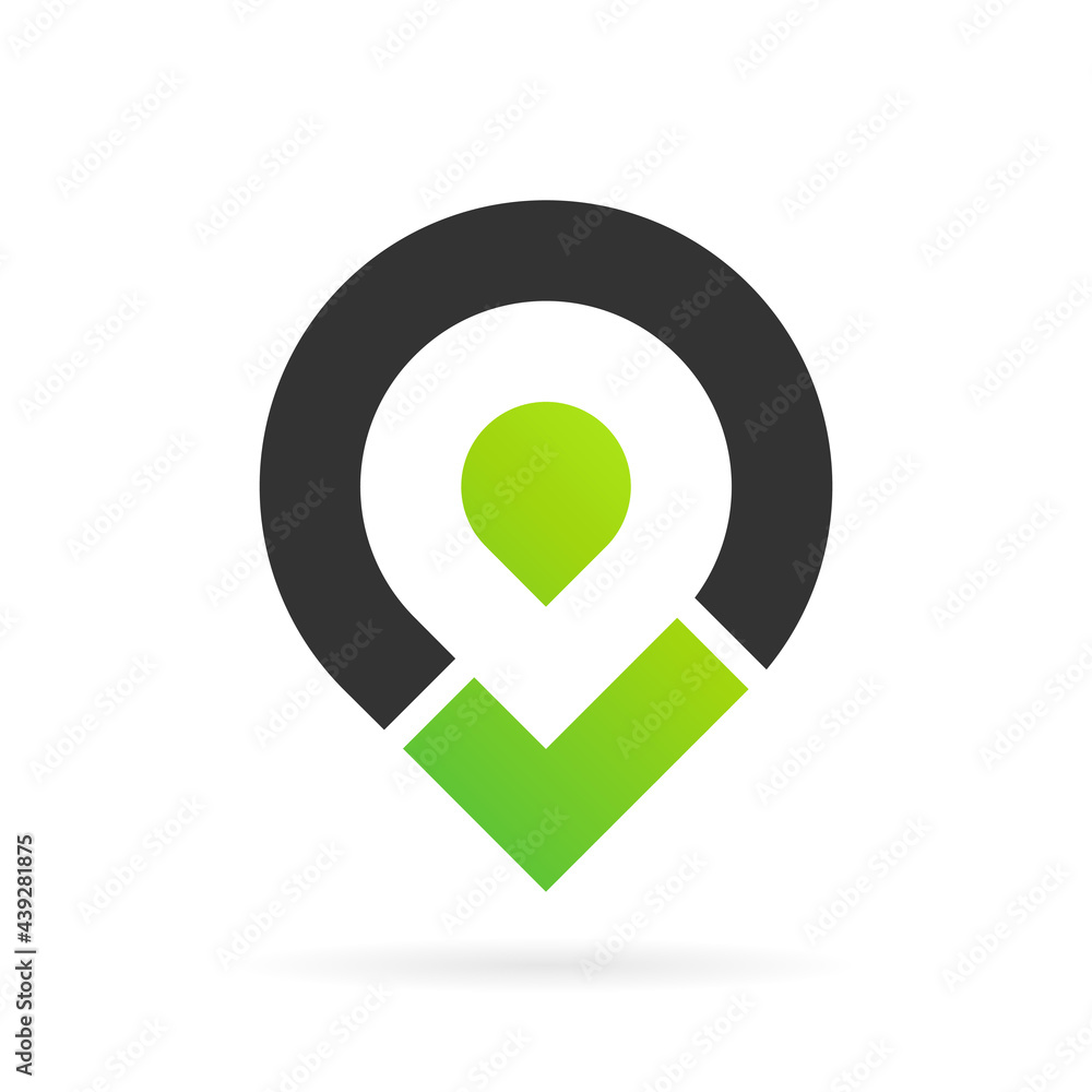 check logo that forming map location symbol Stock Vector | Adobe Stock