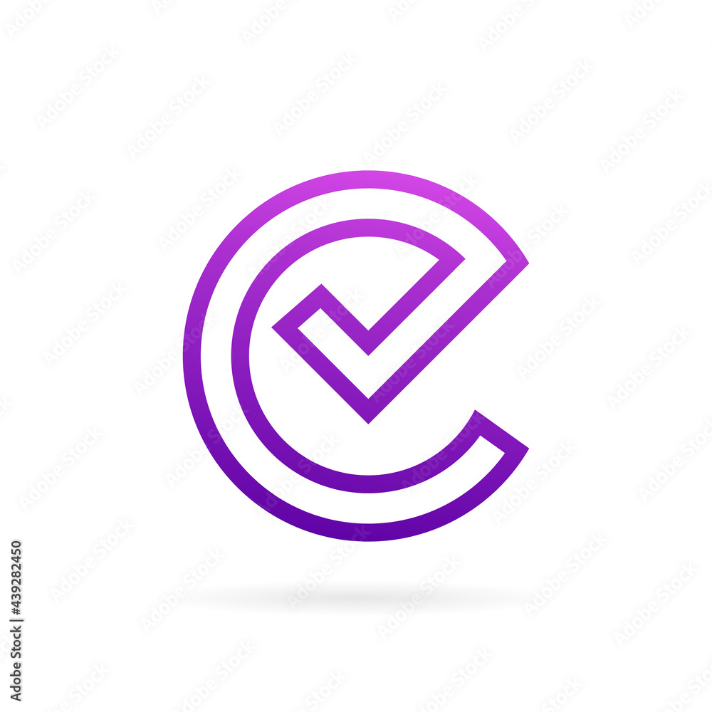 e check mark logo design template Stock Vector | Adobe Stock