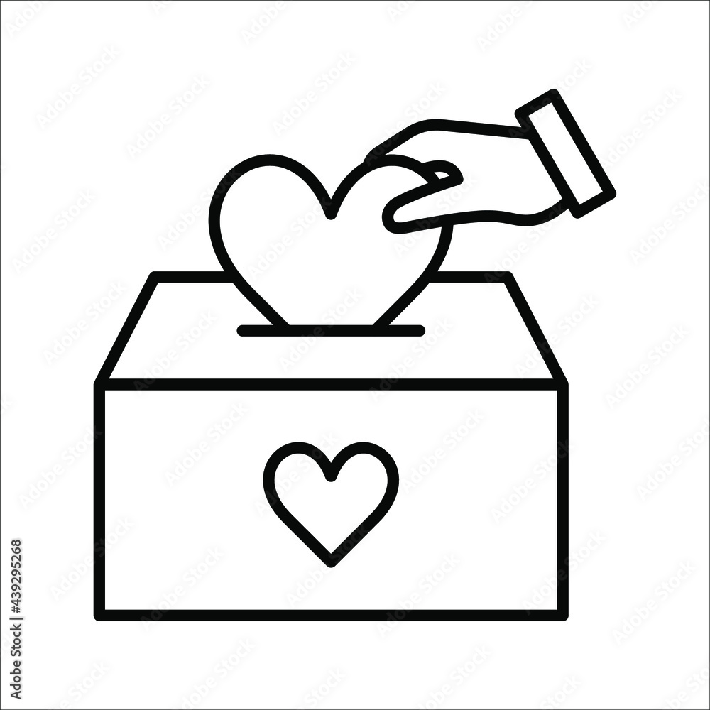 Donation box vector icon. Flat vector donation box icon symbol sign ... Donation box vector icon. Flat vector donation box icon symbol sign ...