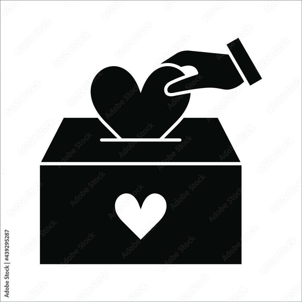 Donation box vector icon. Flat vector donation box icon symbol sign ... Donation box vector icon. Flat vector donation box icon symbol sign ...