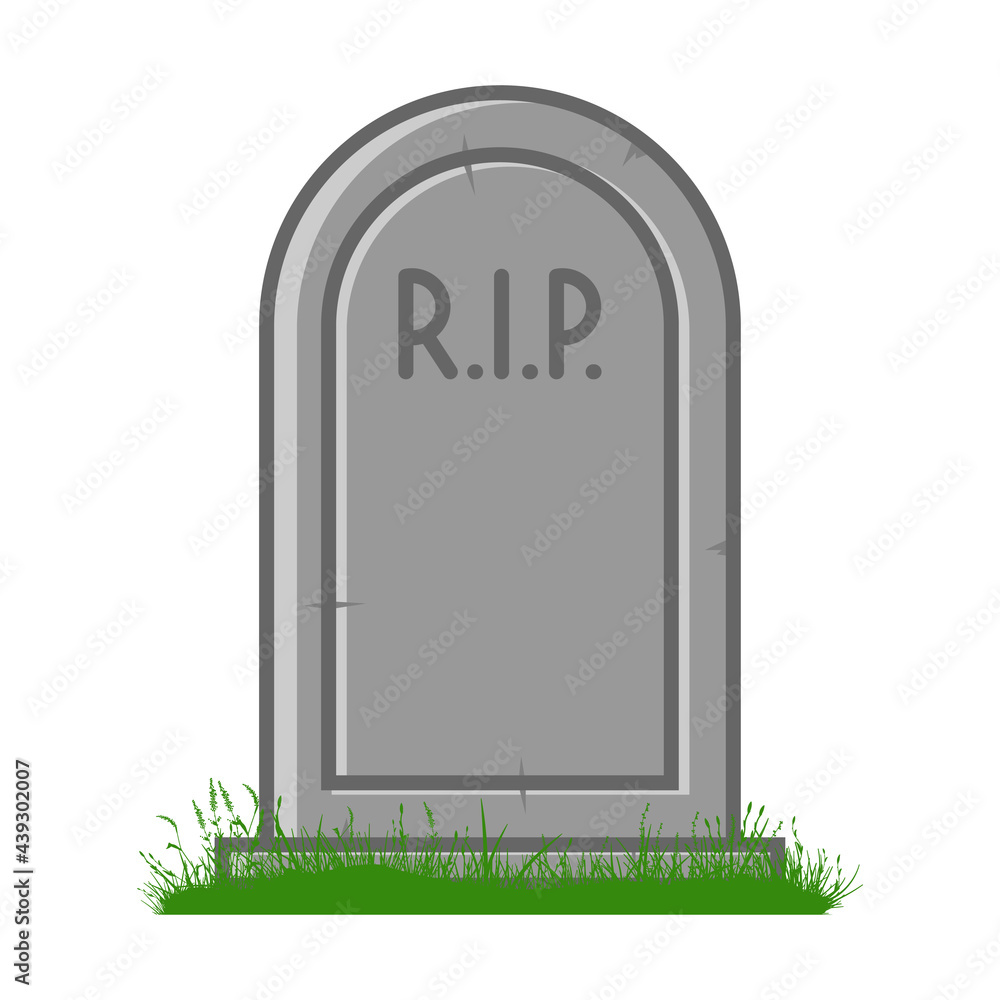Grave vector cartoon illustration isolated on a white background. Stock ...