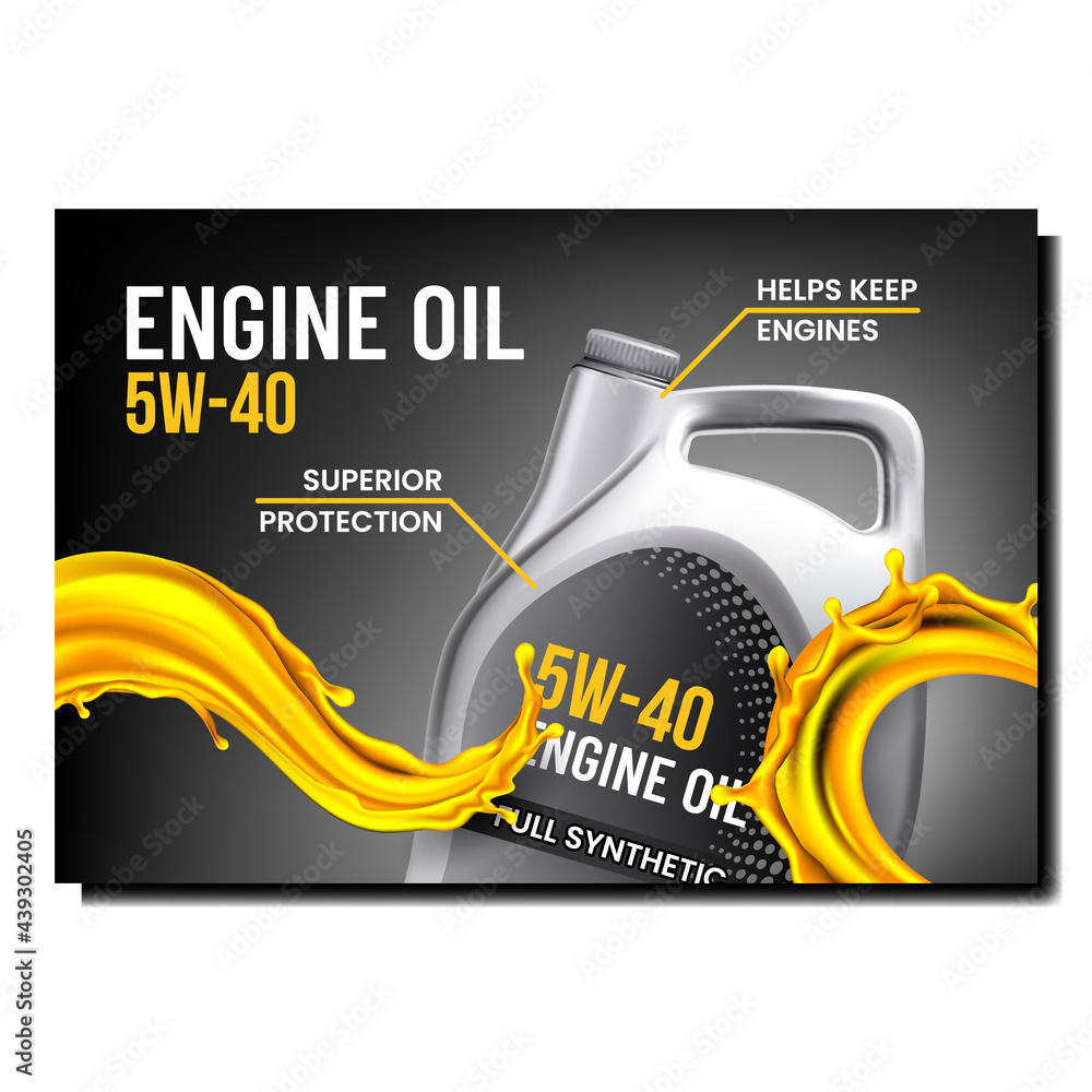 Engine Oil Creative Promotional Banner Vector. Engine Oil Blank Package ...