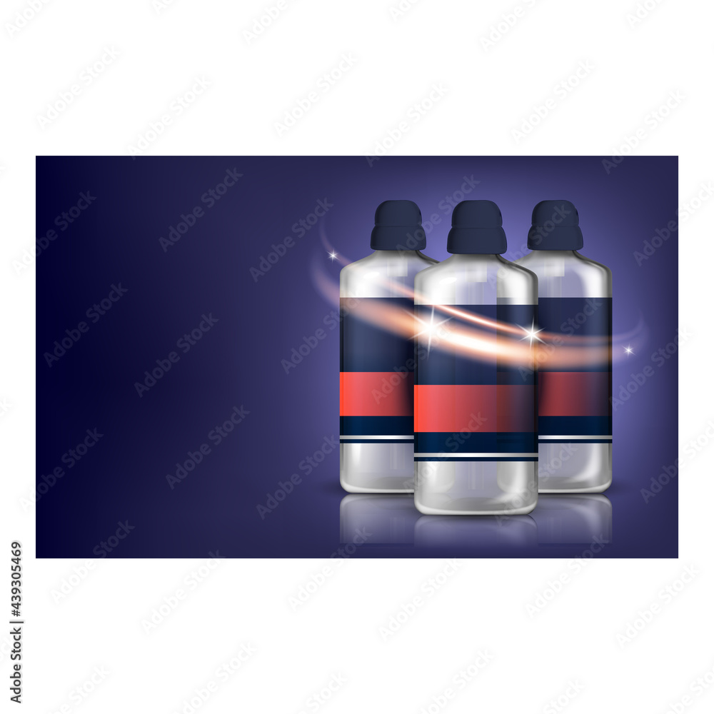 Super Liquid Wax Creative Promotion Poster Vector. Wax Blank Bottles ...